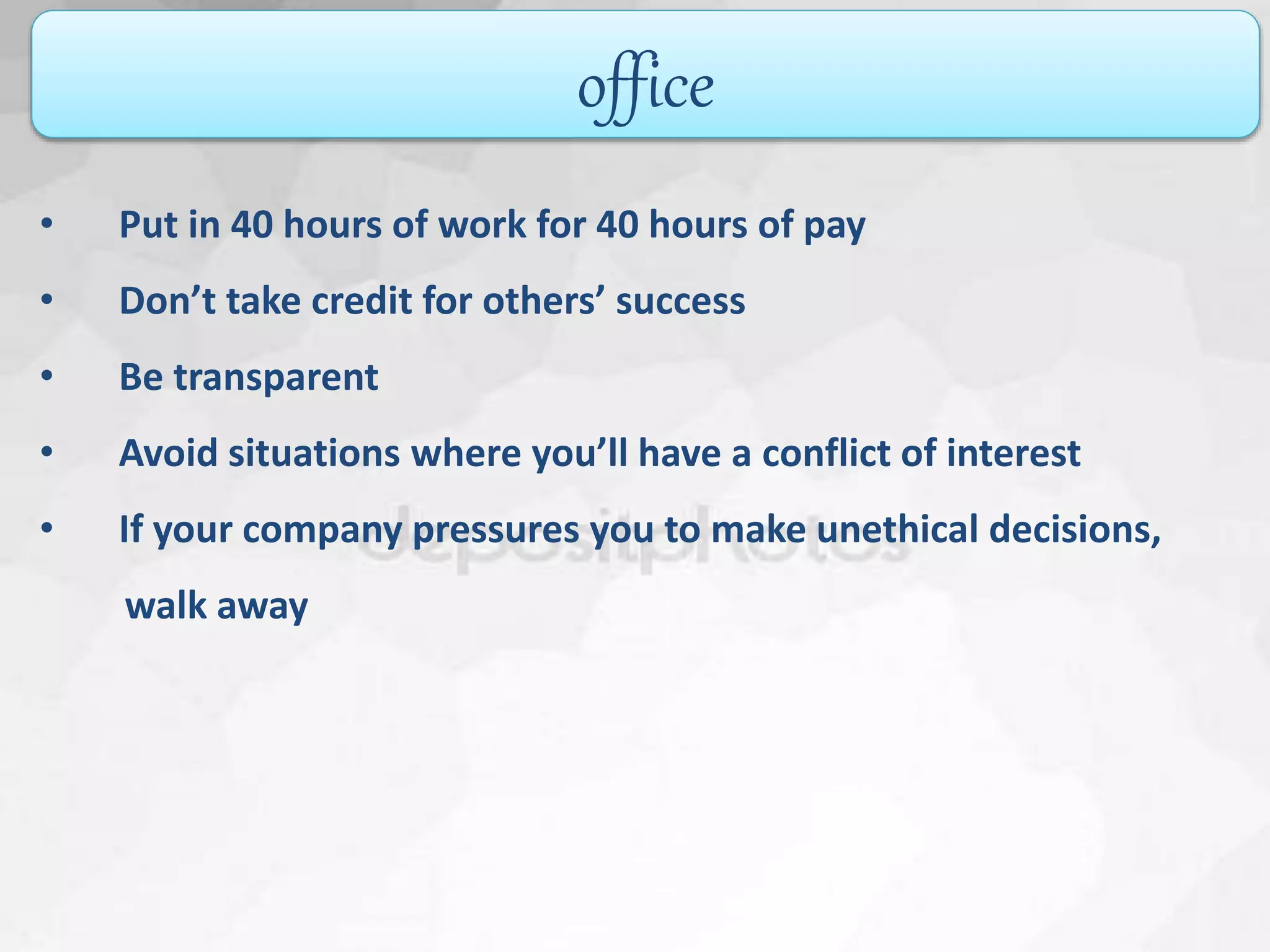 Integrity at work | PPTX