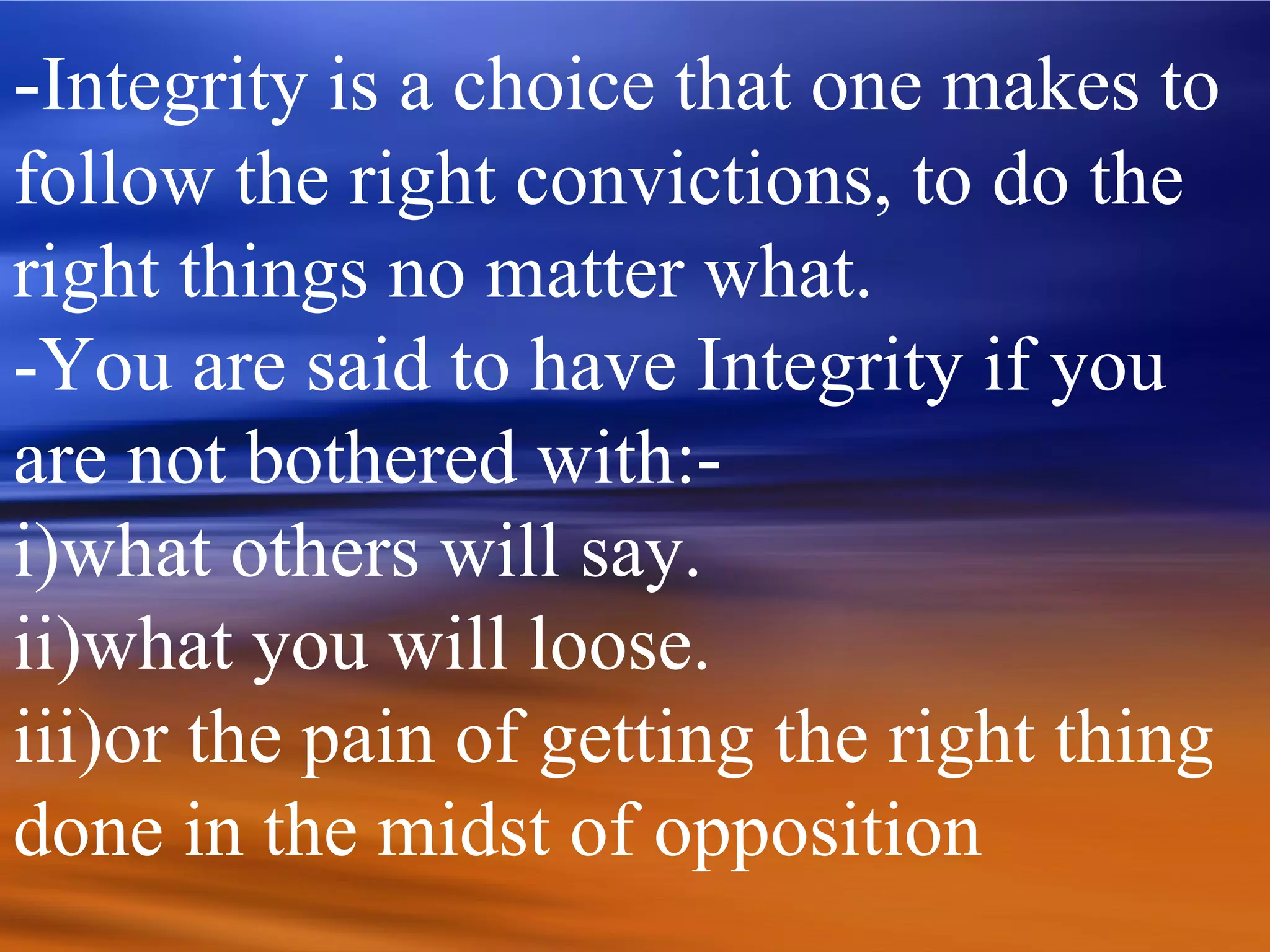 Integrity at workplace. | PPT