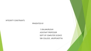 Integrity constraints | PDF