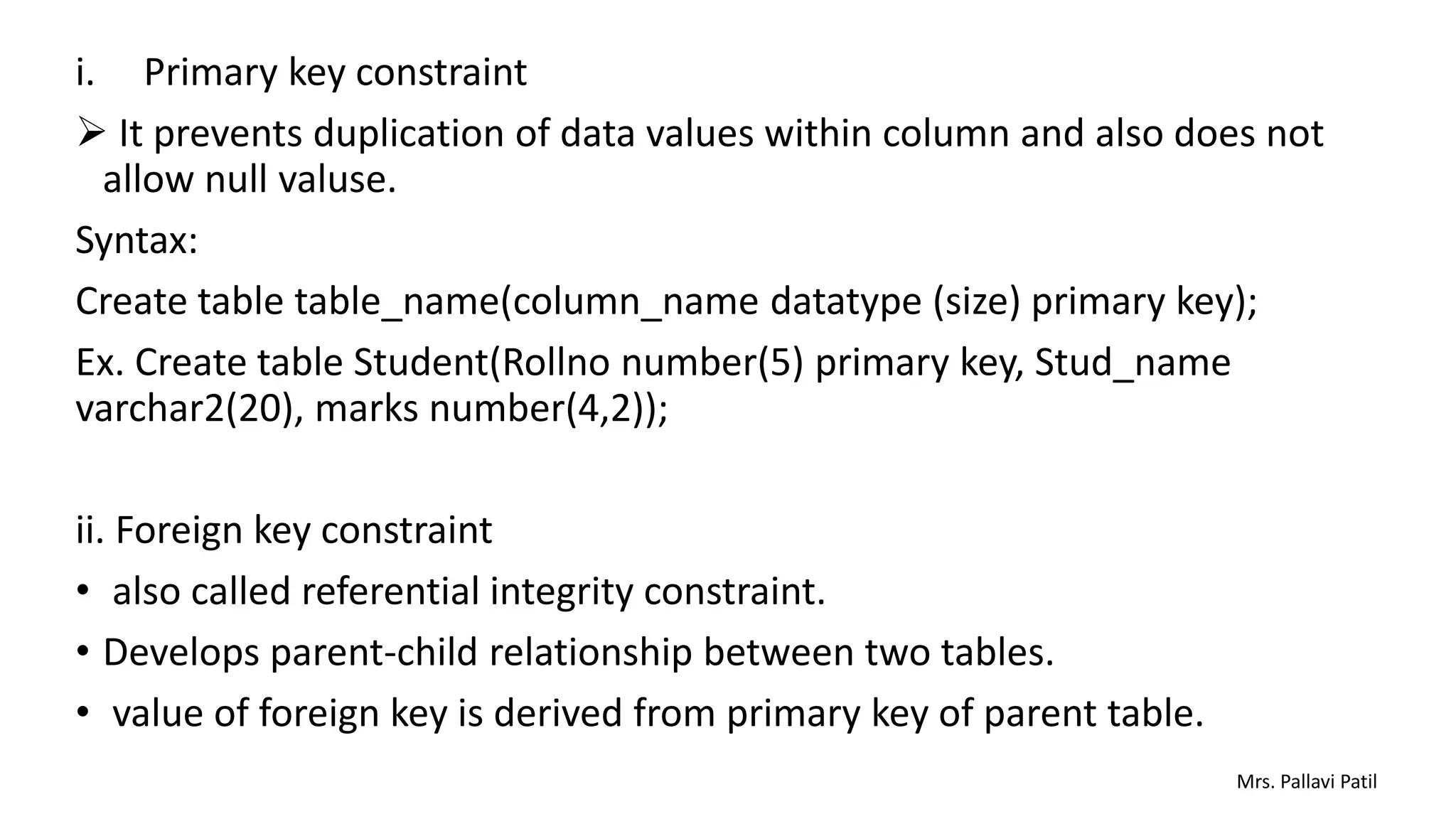 Integrity Constraints in Database Management System.pptx | Databases | Computer Software and ...