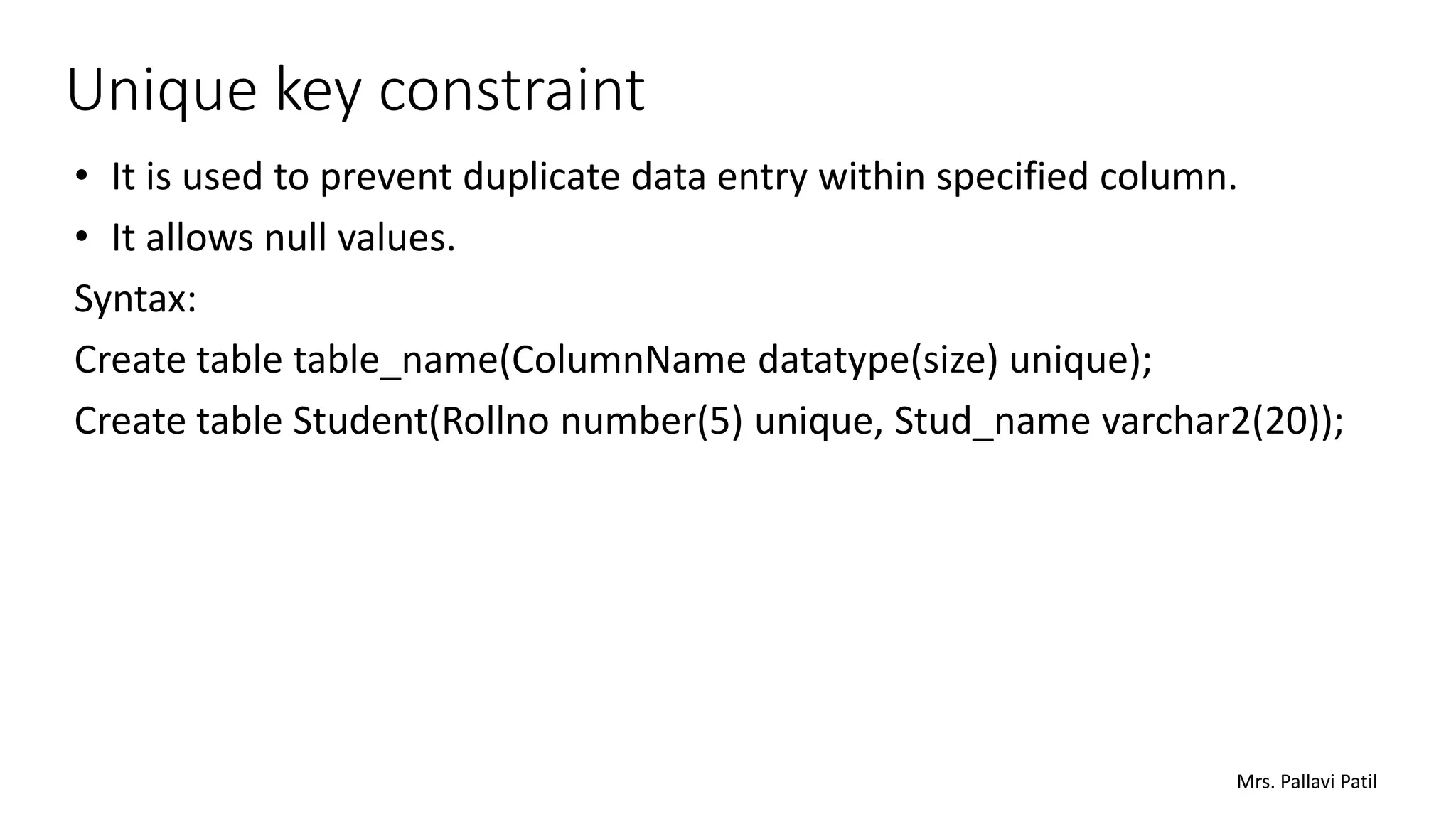 Integrity Constraints in Database Management System.pptx | Databases | Computer Software and ...