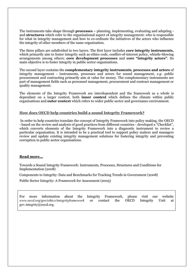 Integrity framework | PDF