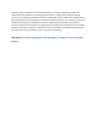 Integrity in Leadership_ Illuminating the Path to Organizational ...