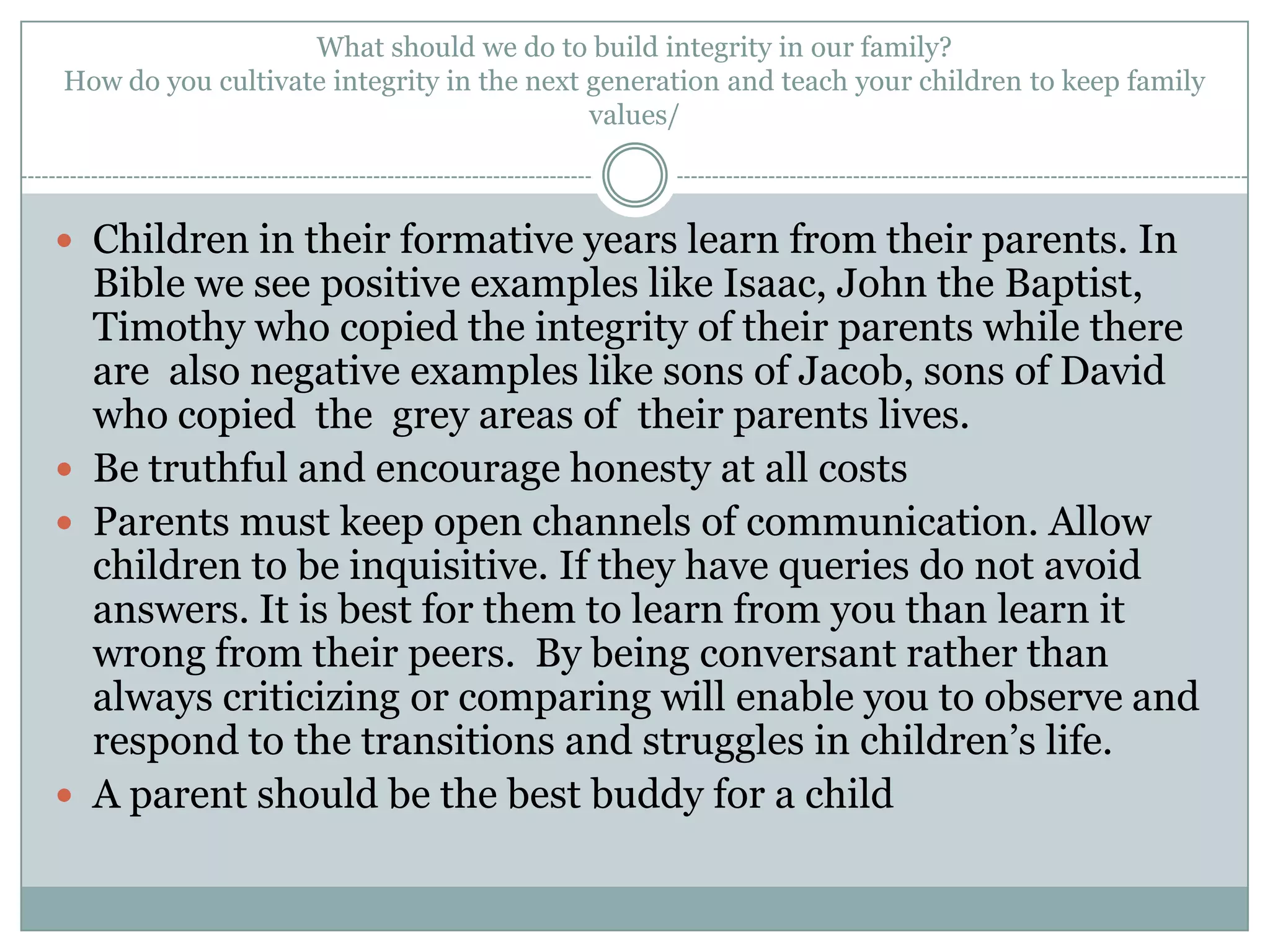 Integrity in relationship reflection | PPT