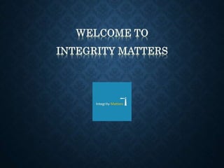 Compliance Hotline - Integrity Matters | PPTX