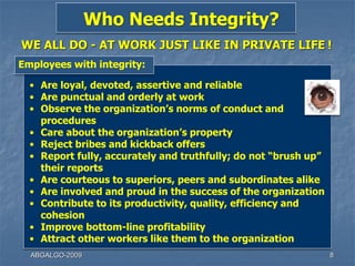 Integrity & Public Service (AB Galgo2009) | PDF