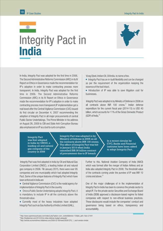 INTEGRITY PACT IN INDIA - Glancing Back and Looking Forward | PDF