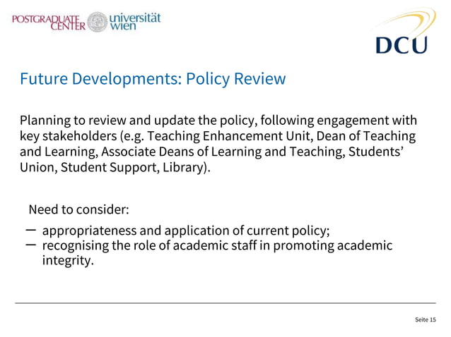INTEGRITY Policy Presentations - DCU presentation.ppt