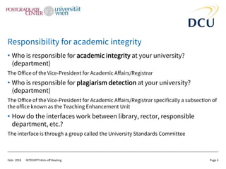 INTEGRITY Policy Presentations - DCU presentation.ppt | Undergraduate ...