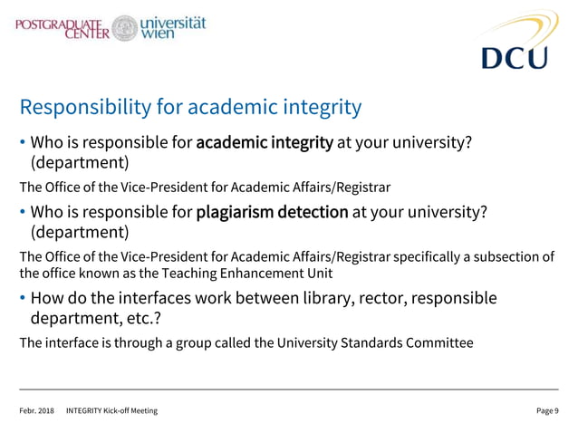 INTEGRITY Policy Presentations - DCU presentation.ppt