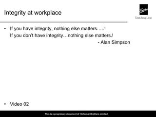 A presentation on Integrity and Human Values in Business | PPT
