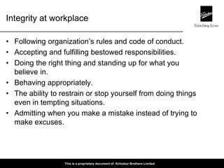 A presentation on Integrity and Human Values in Business | PPT