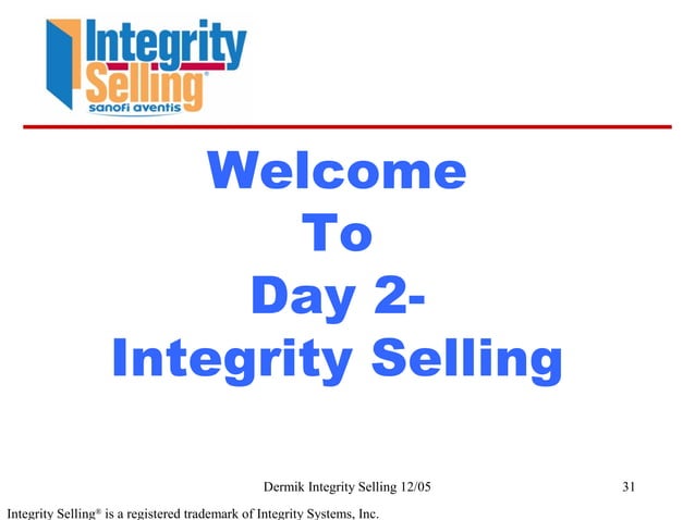 Integrity selling | PPT | Sales | Business