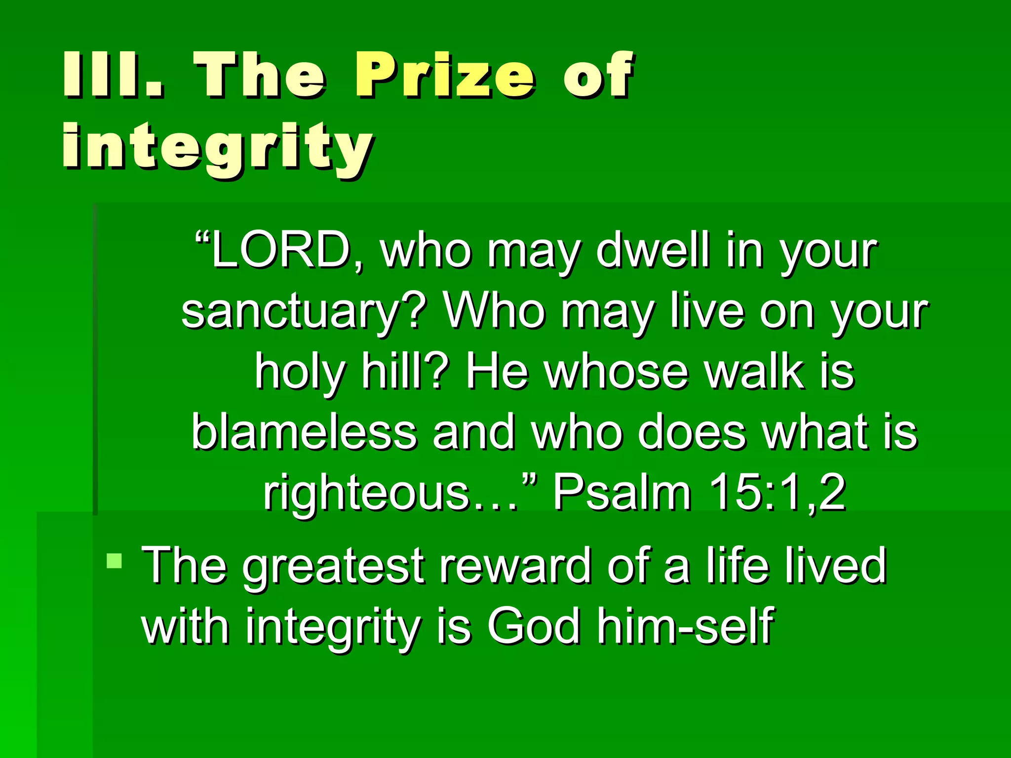 Integrity where do you stand | PPT