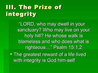 Integrity where do you stand | PPT