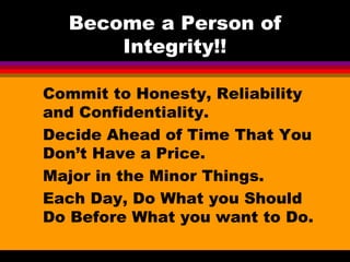 Integrity with peopple. | PPT