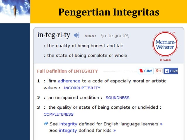 Integritas dalam Pekerjaan | PPTX