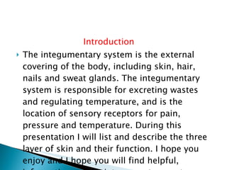 Integumentary System Chapter#3 | PPT