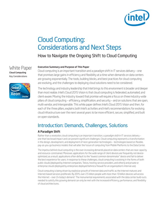Intel Cloud | PDF