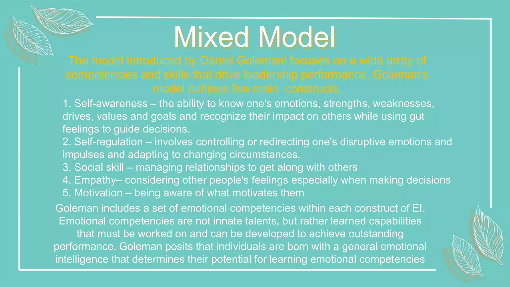 Emotional intelligence and it's models | PPTX