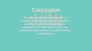 Emotional intelligence and it's models | PPTX