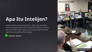 Pengenalan Intelijen: Fungsi, Peran, dan Etika Intel dalam Keamanan ...