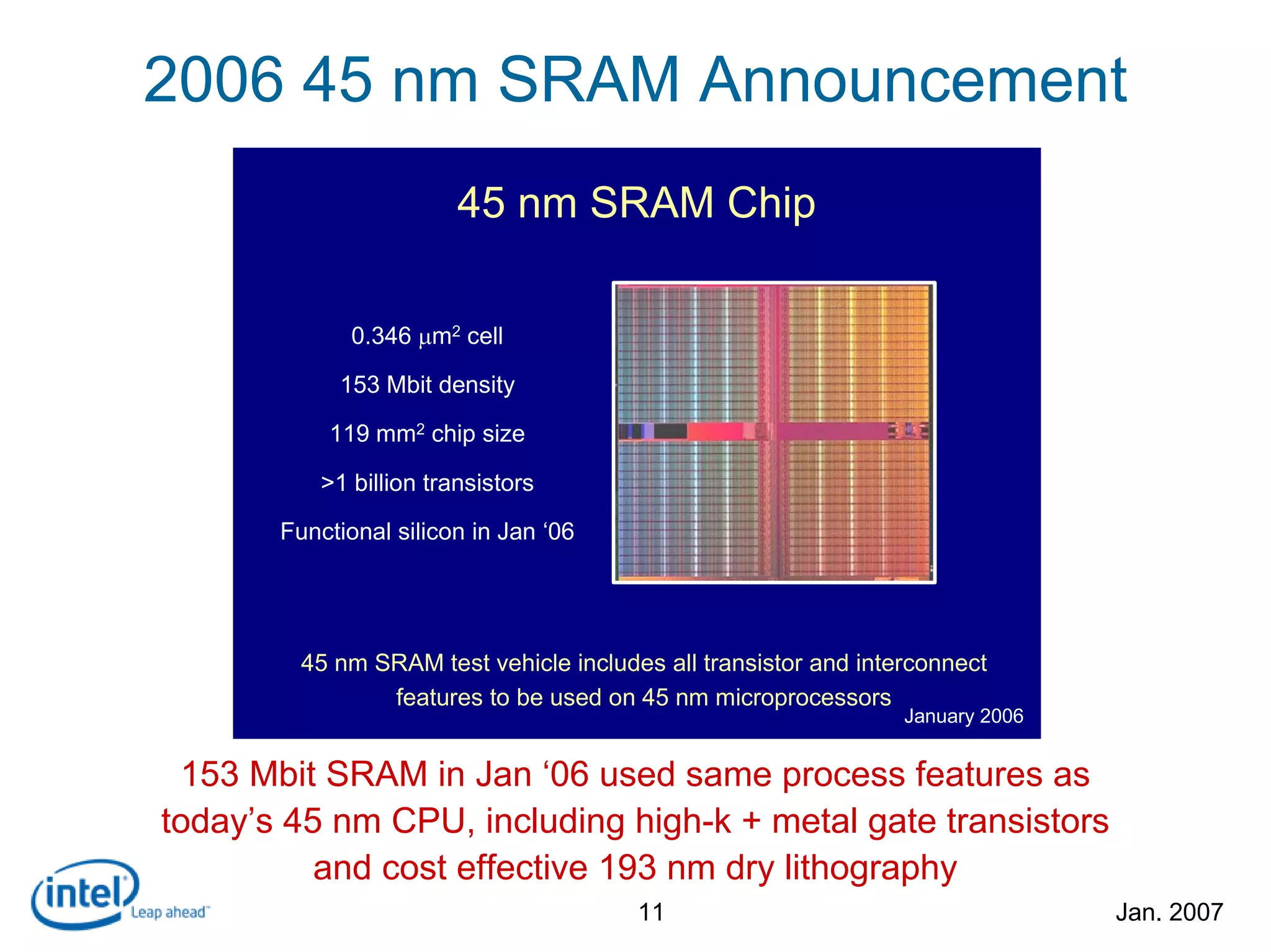Intel 45nm high-k metal-gate press release | PDF