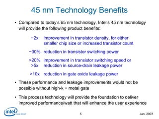 Intel 45nm high-k metal-gate press release | PDF
