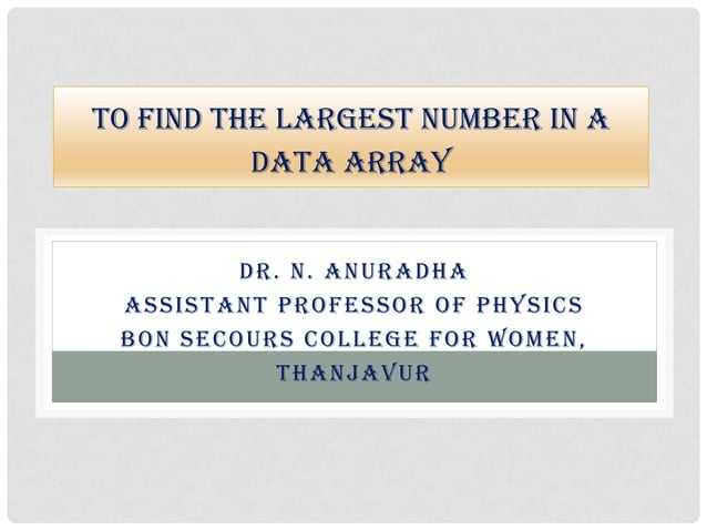 Intel 8085 largest number in a data array | PDF