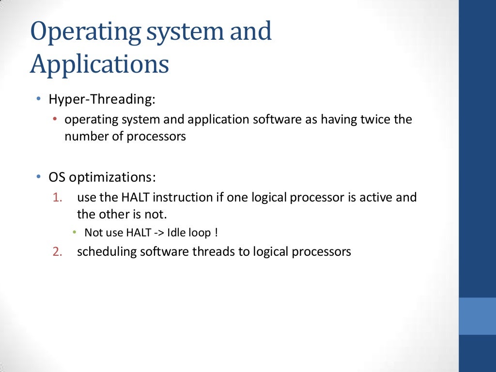 Intel® hyper threading technology