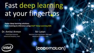 Faster deep learning solutions from training to inference - Amitai Armon & Nir Lotan, Intel | PPT