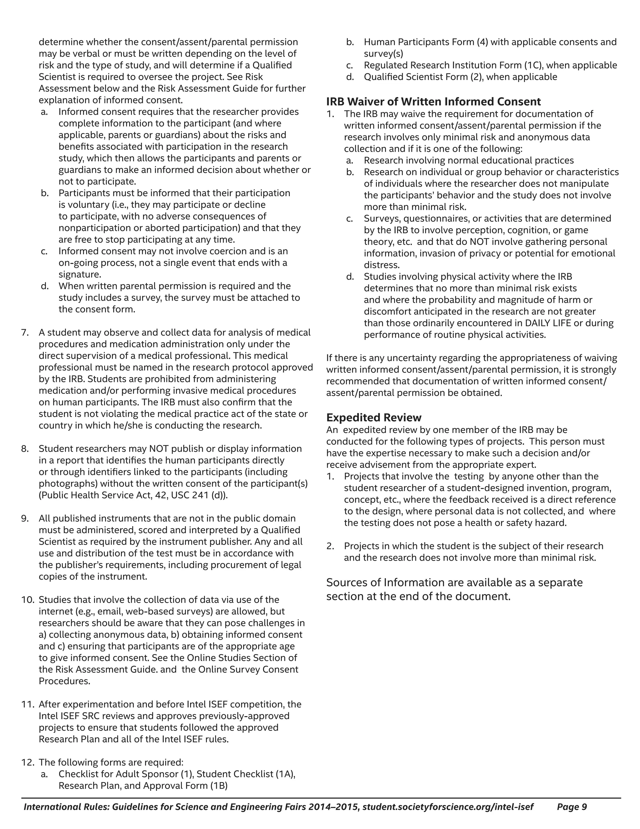 Intel isef-intl-rules-and-guidelines-2015-final-v1-7-2015 with-forms | PDF