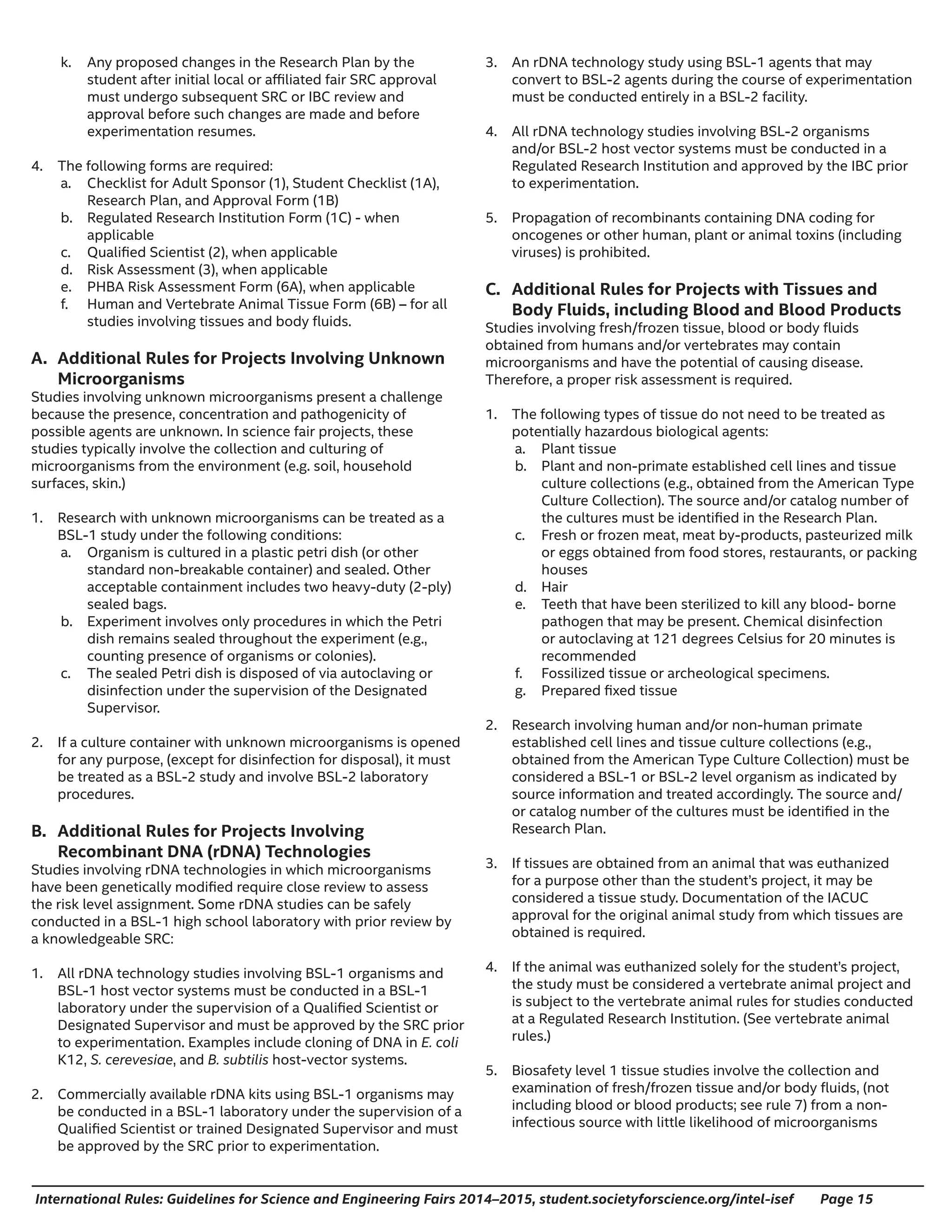 Intel isef-intl-rules-and-guidelines-2015-final-v1-7-2015 with-forms | PDF