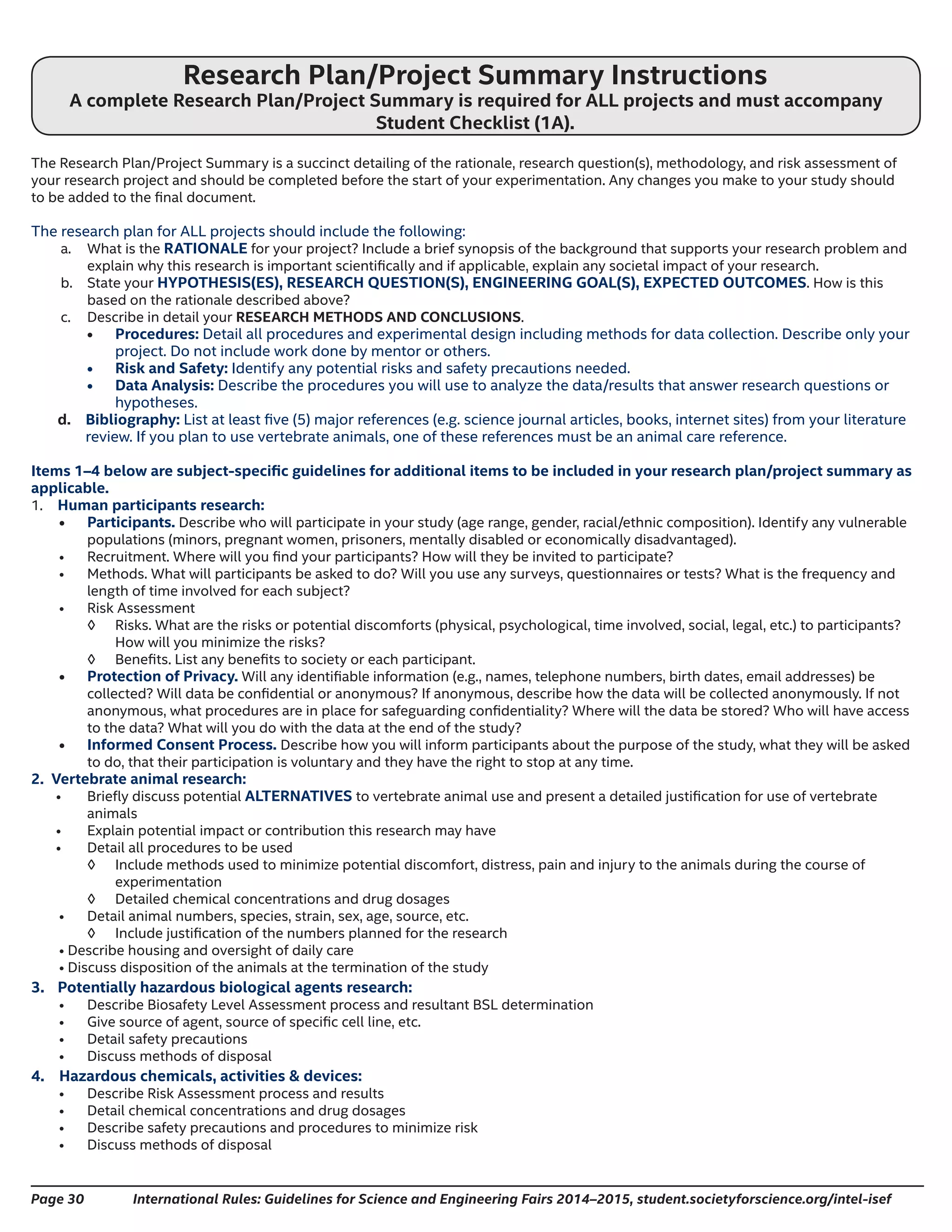 Intel isef-intl-rules-and-guidelines-2015-final-v1-7-2015 with-forms | PDF