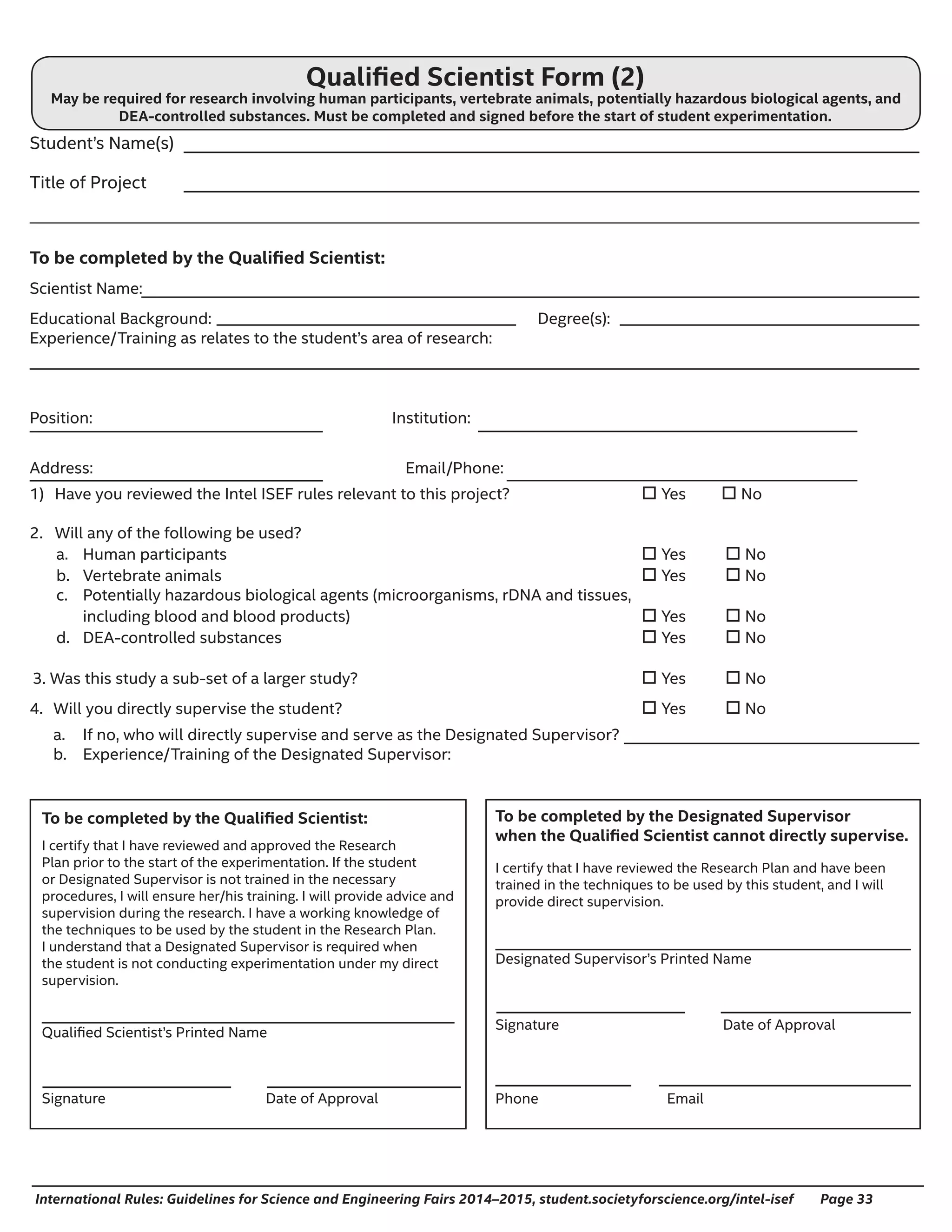 Intel isef-intl-rules-and-guidelines-2015-final-v1-7-2015 with-forms | PDF
