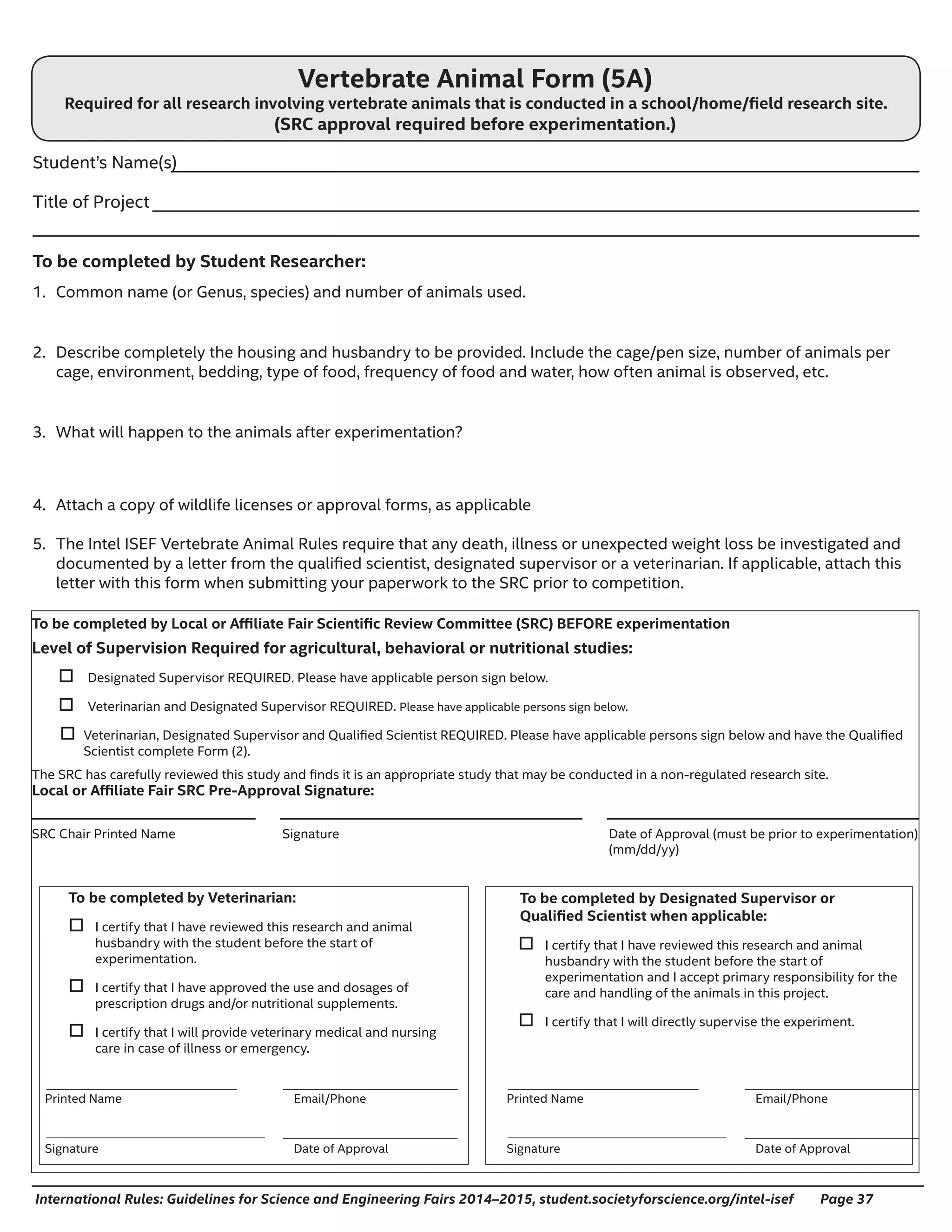 Intel isef-intl-rules-and-guidelines-2015-final-v1-7-2015 with-forms | PDF