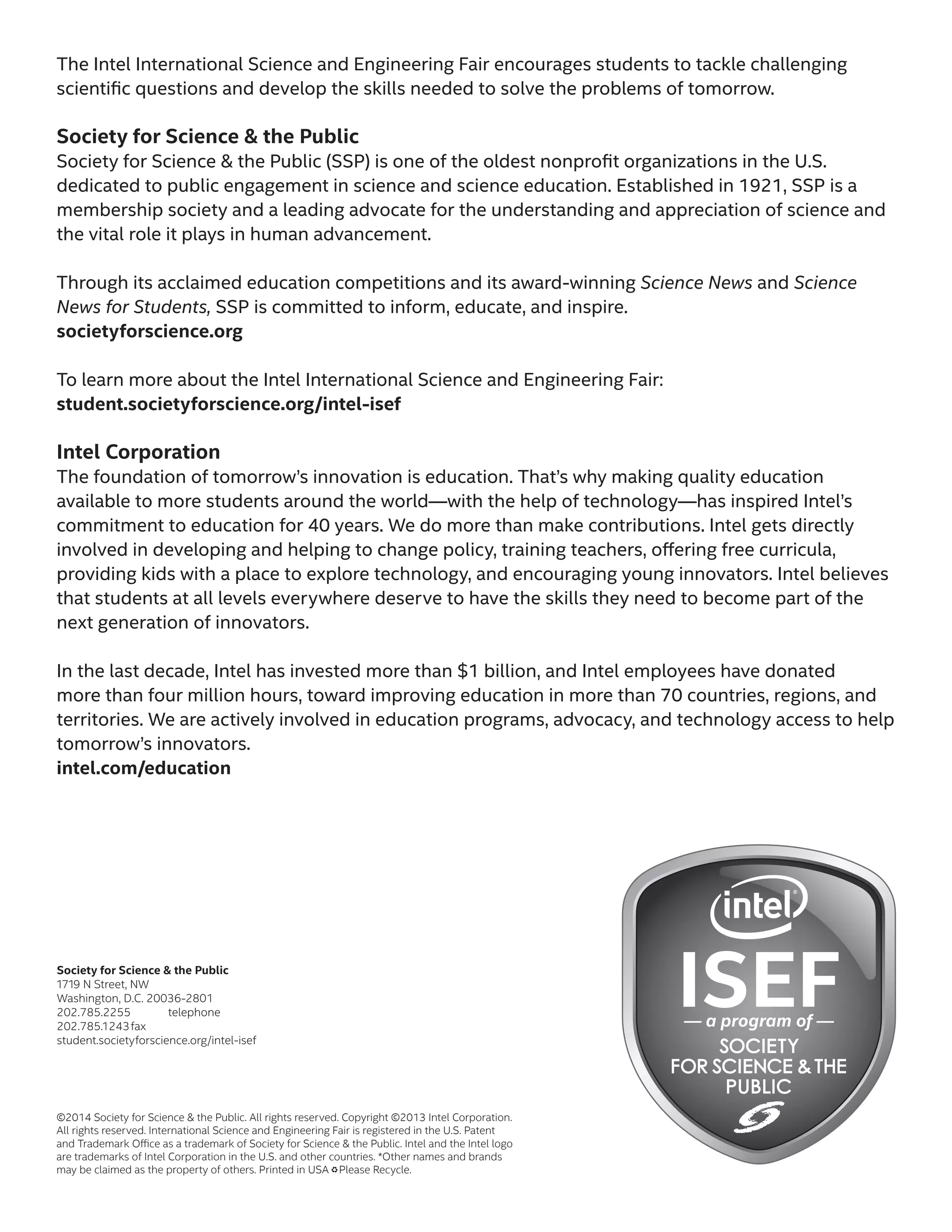 Intel isef-intl-rules-and-guidelines-2015-final-v1-7-2015 with-forms | PDF