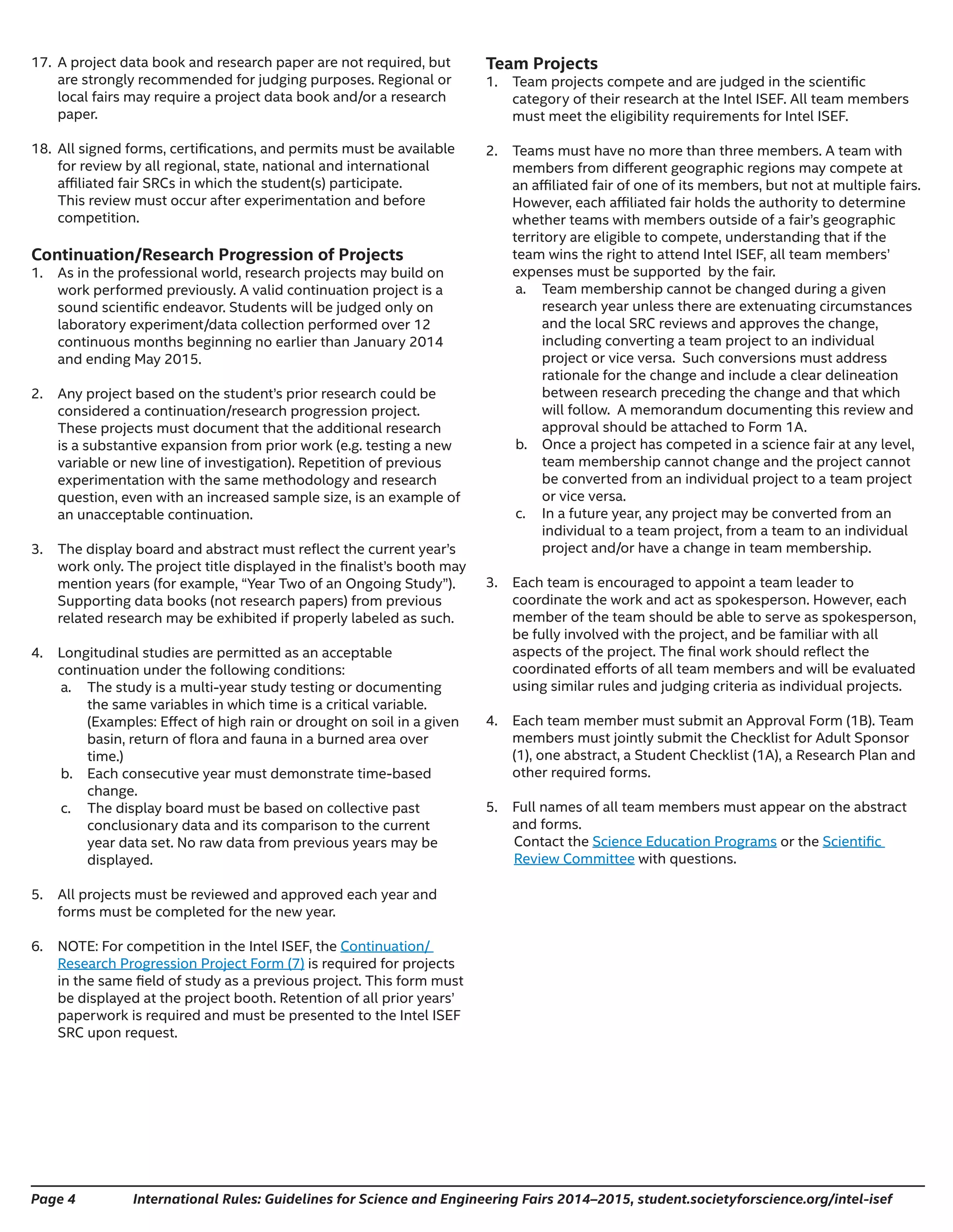 Intel isef-intl-rules-and-guidelines-2015-final-v1-7-2015 with-forms | PDF