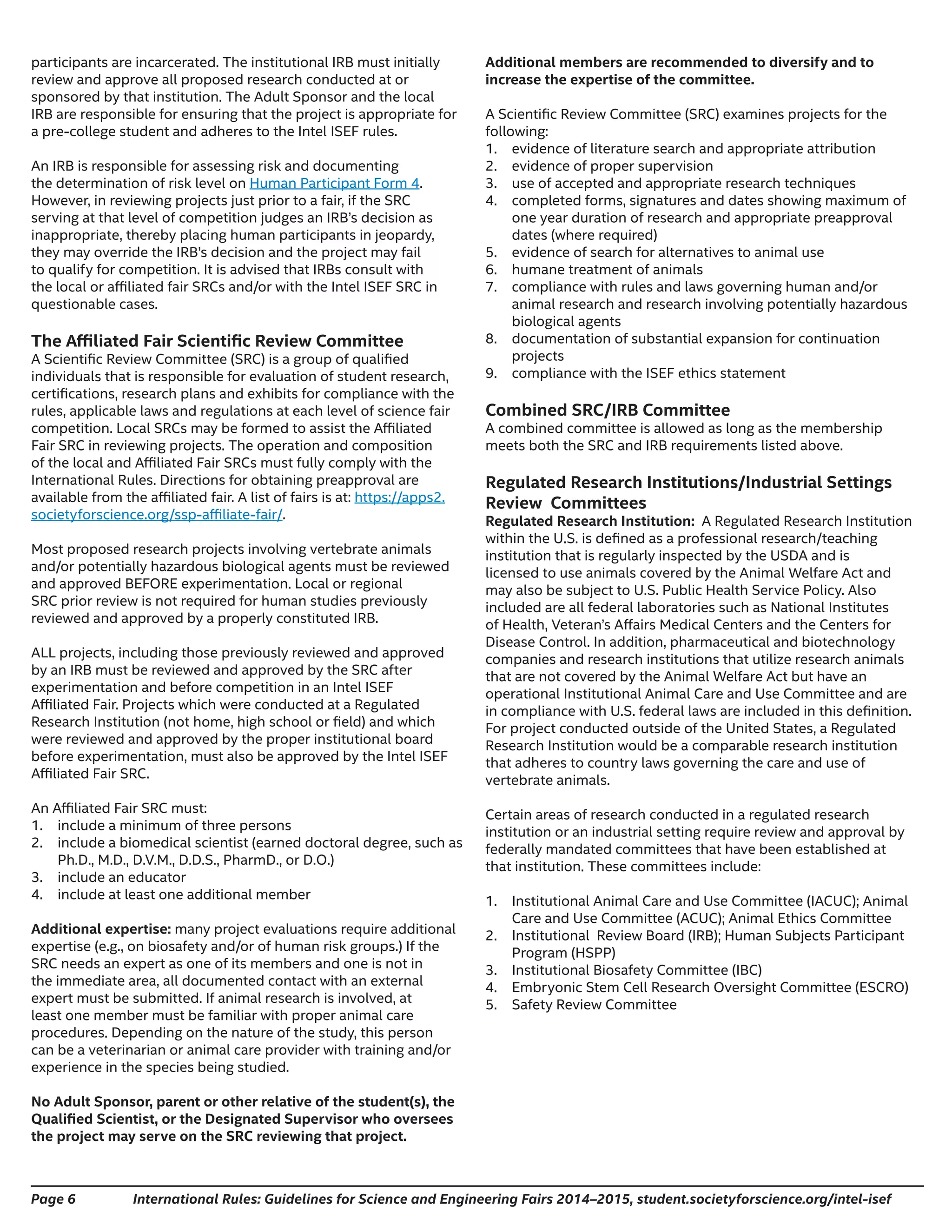 Intel isef-intl-rules-and-guidelines-2015-final-v1-7-2015 with-forms | PDF