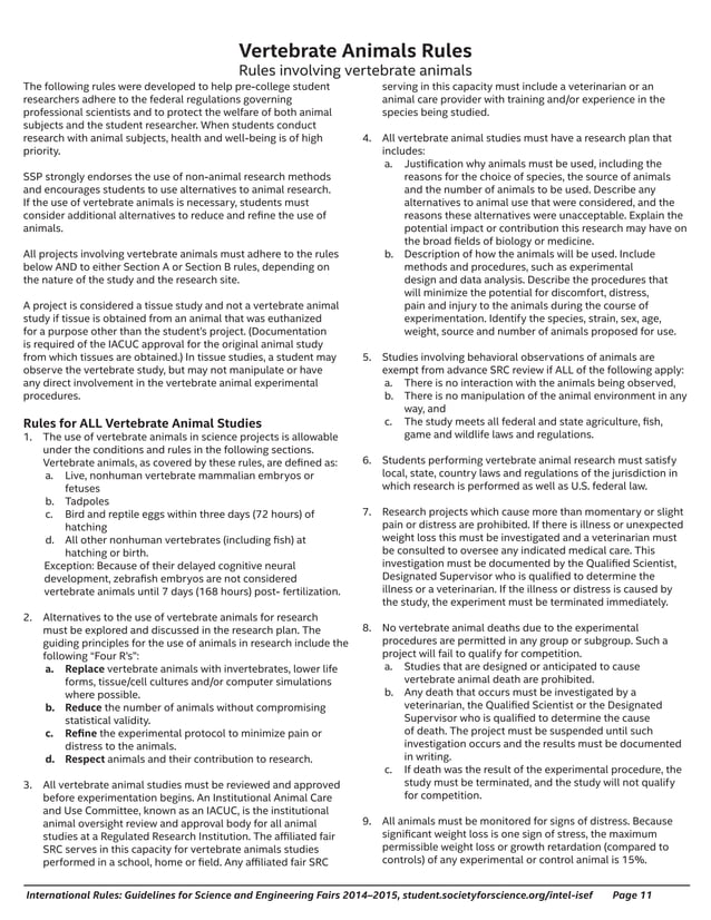 Intel isef-intl-rules-and-guidelines-2015-final-v1-7-2015 with-forms | PDF