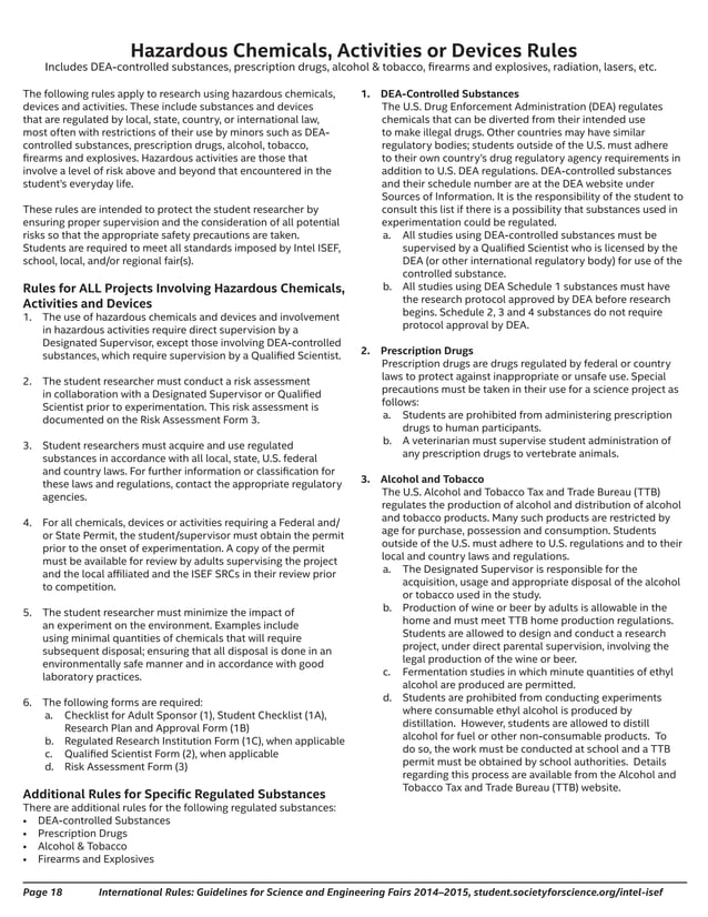 Intel isef-intl-rules-and-guidelines-2015-final-v1-7-2015 with-forms | PDF