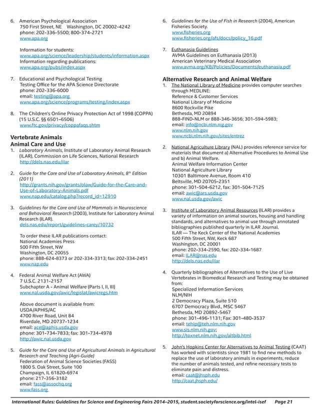 Intel isef-intl-rules-and-guidelines-2015-final-v1-7-2015 with-forms | PDF