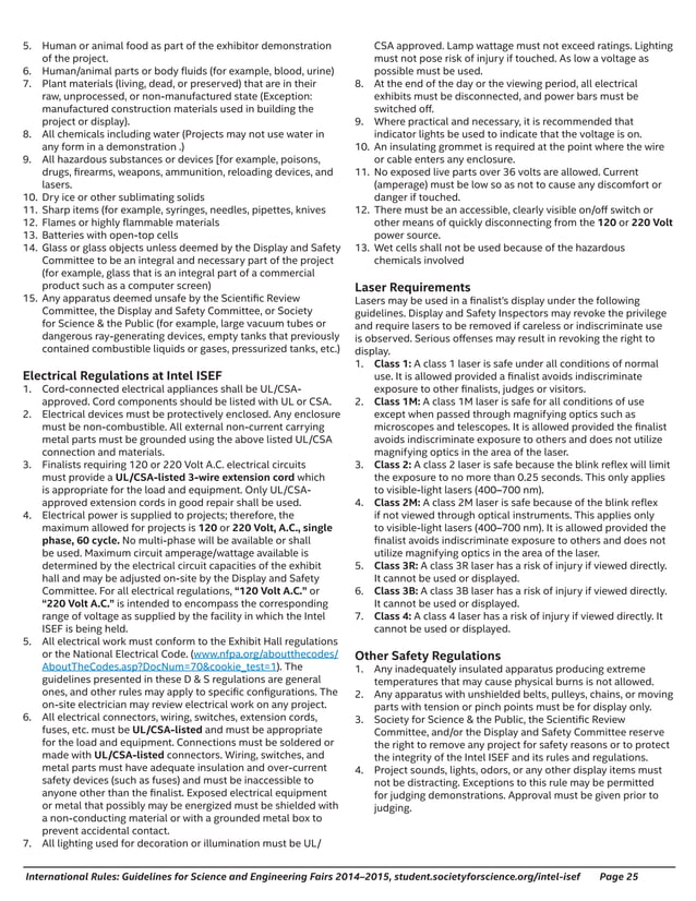 Intel isef-intl-rules-and-guidelines-2015-final-v1-7-2015 with-forms | PDF