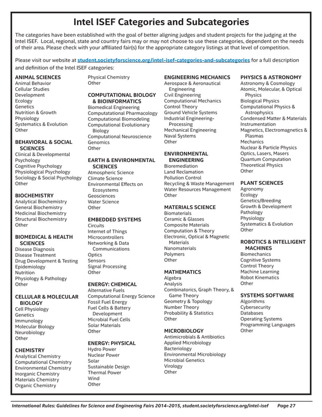 Intel isef-intl-rules-and-guidelines-2015-final-v1-7-2015 with-forms | PDF