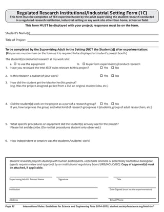 Intel isef-intl-rules-and-guidelines-2015-final-v1-7-2015 with-forms | PDF