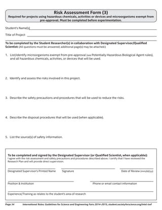 Intel isef-intl-rules-and-guidelines-2015-final-v1-7-2015 with-forms | PDF