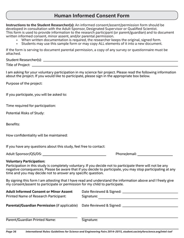 Intel isef-intl-rules-and-guidelines-2015-final-v1-7-2015 with-forms | PDF