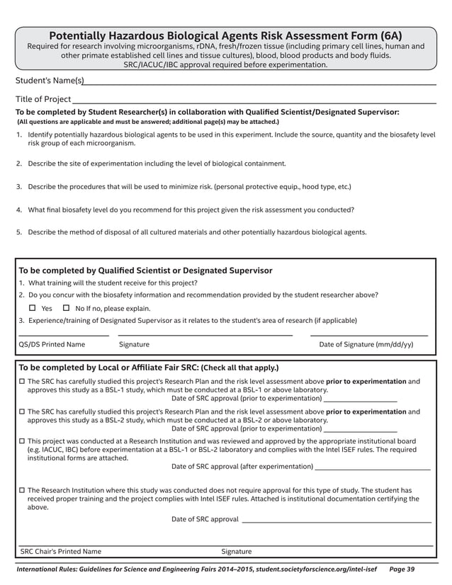 Intel isef-intl-rules-and-guidelines-2015-final-v1-7-2015 with-forms | PDF