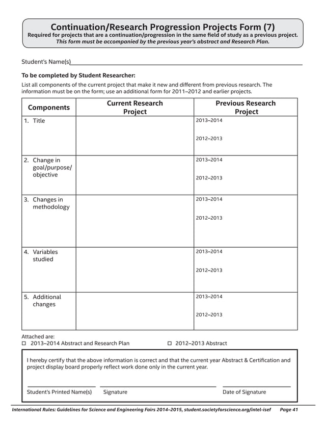 Intel isef-intl-rules-and-guidelines-2015-final-v1-7-2015 with-forms | PDF