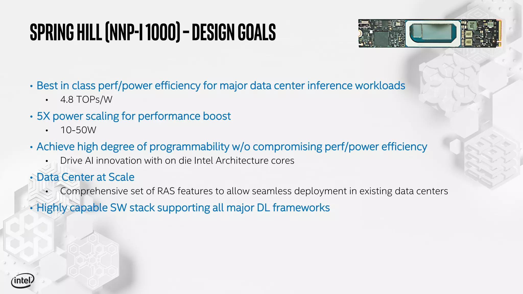 Spring Hill (NNP-I 1000): Intel's Data Center Inference Chip | PDF